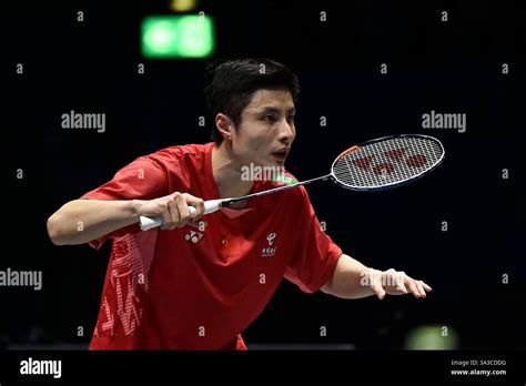 Chinas Shi Yu Qi In Action Against Compatriot Li Shi Feng During The