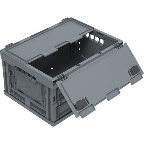 Collapsible Container Made From Recycled Regranulate With Lid