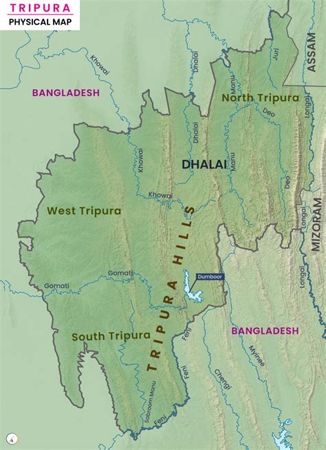Tripura Physical Map Upsc