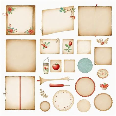 Scrapbook Flat Vector Set White Background Illustration Premium Ai