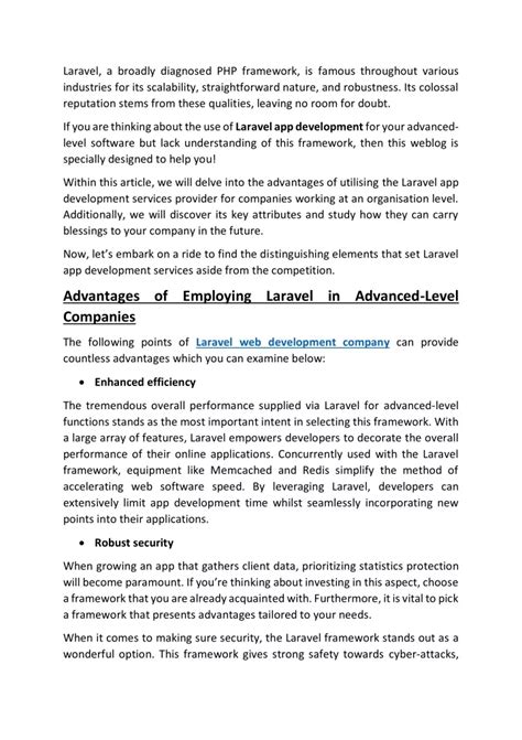 Ppt Advantage Of Advanced Laravel For Building Apps Siddhi Infosoft