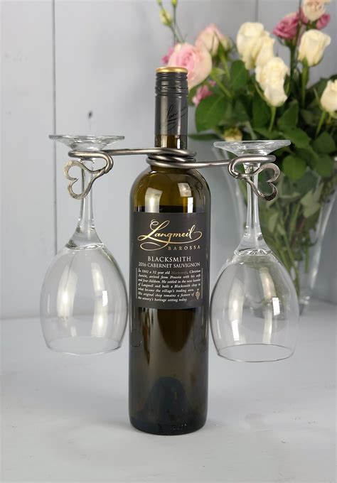 Heart Wine Glass Holder Wedding Anniversary Birthday Christmas