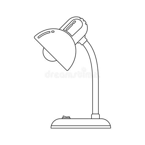 Desk Lamp Linear Icon Black Lamp Icon On White Background Stock