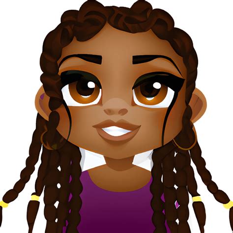 Cute Black Girl With Big Eyes Braids And Pretty Hair · Creative Fabrica
