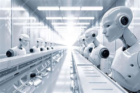 Advanced Robotics Technology On An Automated Assembly Line Showcasing Futuristic Automation In