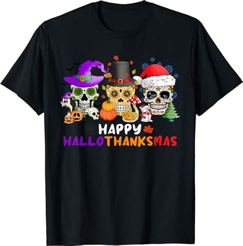 Halloween Thanksgiving Christmas Happy Hallothanksmas T Shirt Buy T