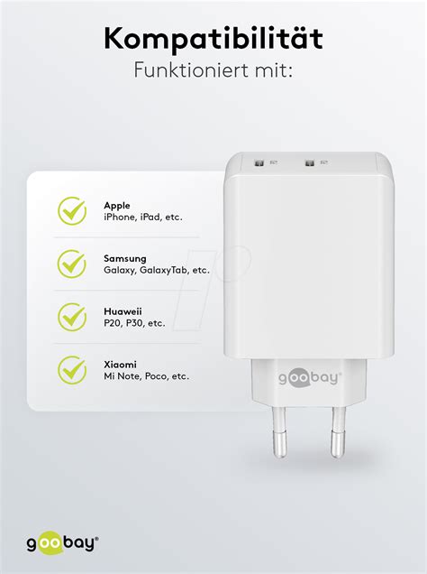GOOBAY USB PD Charger V A W USB C Ports White At Reichelt Elektronik