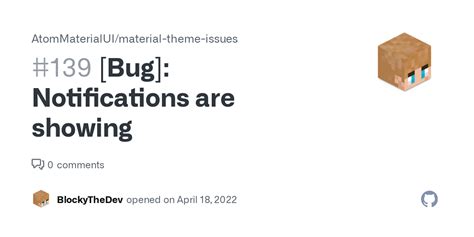 Bug Notifications Are Showing · Issue 139 · Atommaterialuimaterial