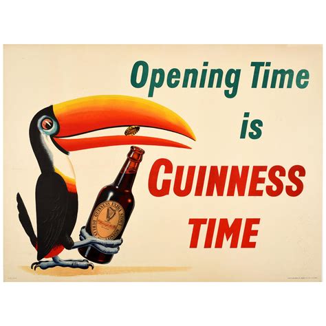Original Vintage Guinness Toucan Poster Advertising Tower Of London