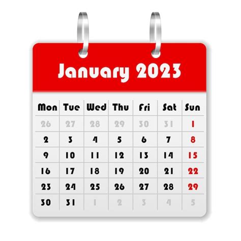 Calendrier Janvier Vecteur Premium