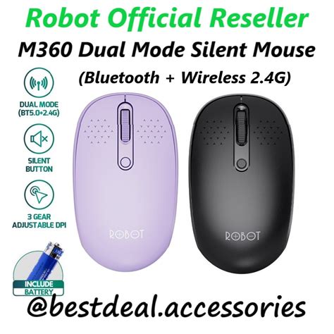 Jual Robot M360 Mouse Bluetooth Wireless 2 4g Multi Mode Silent Mouse Shopee Indonesia