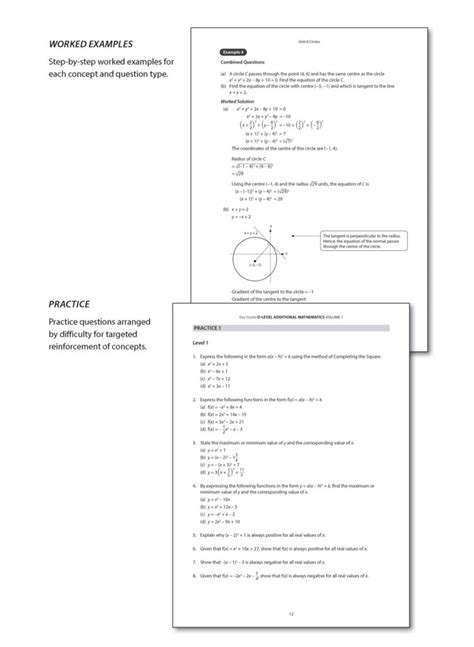 key guide o level additional mathematics key concepts worked examples