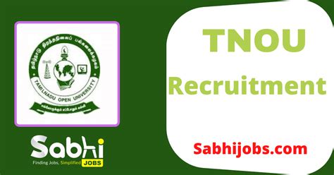 Tnou Recruitment 2025 Latest Jobs