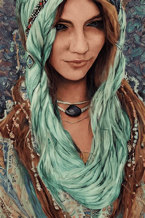 Boho Woman Hyper Realistic Graphic Creative Fabrica
