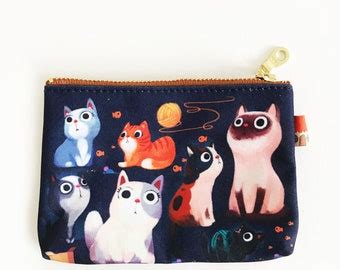 Leather Cat Coin Purse Etsy