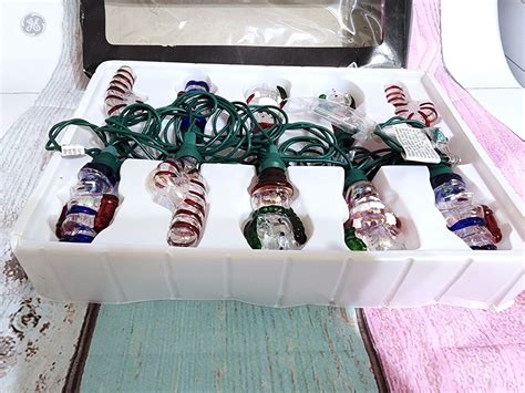 Christmas String Assorted 10 Glass Figural Light Bulbs Novelty Set