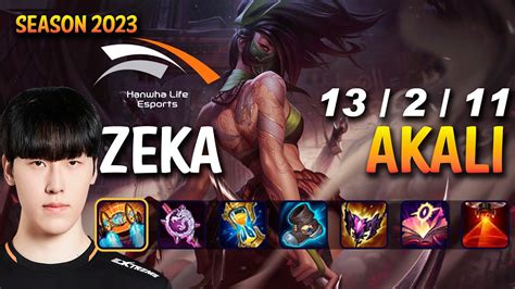 HLE Zeka AKALI Vs SYNDRA Mid Patch 13 21 KR Ranked YouTube