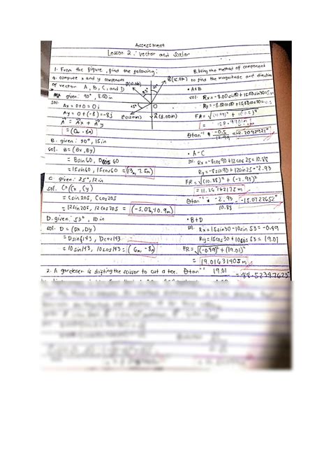 Solution Math Vector And Scalar Sample Problem With Answer And