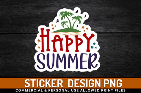 Free Happy Summer Sticker Design Graphic By Regulrcrative · Creative