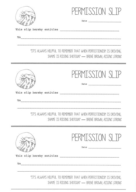 Permission Slip Inspired By Brene Brown S Rising Strong Free