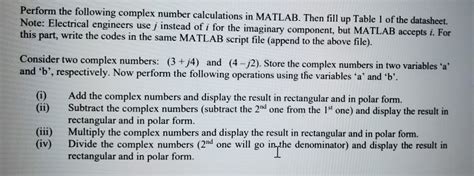 Solved Do Not Perform Calculations In Matlab Command