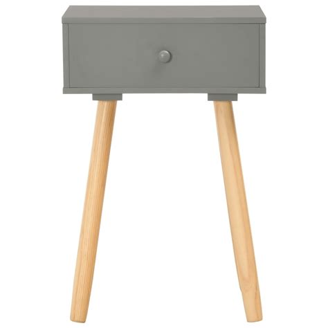 Table De Chevet Pcs Gris Pin Massif VidaXL