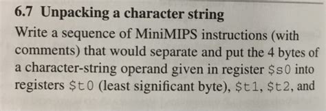 Solved 67 Unpacking A Character String Write A Sequence Of