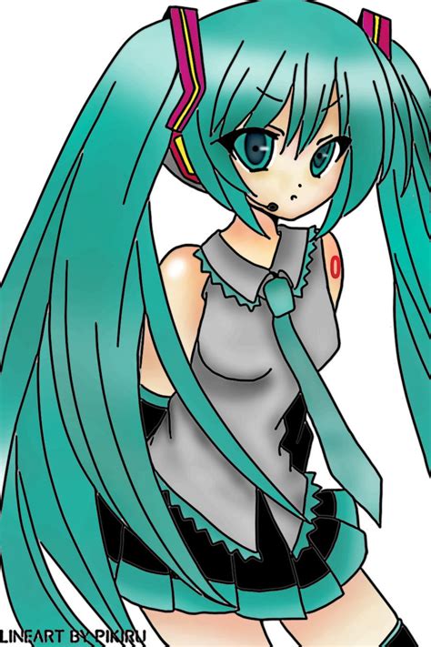 Lineart Hatsune Miku By Yellowpop On Deviantart