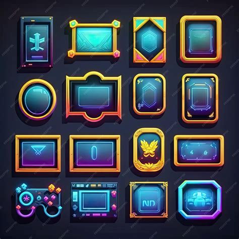 Premium Photo Border Rectangle Frame Game Ai Generated App Menu Square Board Ui Border