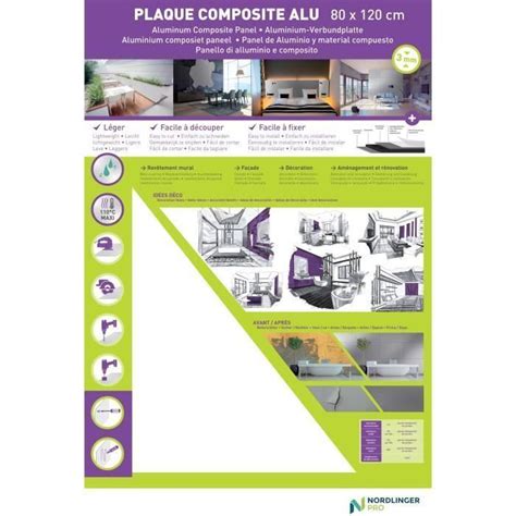 NORDLINGER PRO Plaque Composite Aluminium X Cm Mm Blanc LesTendances Fr