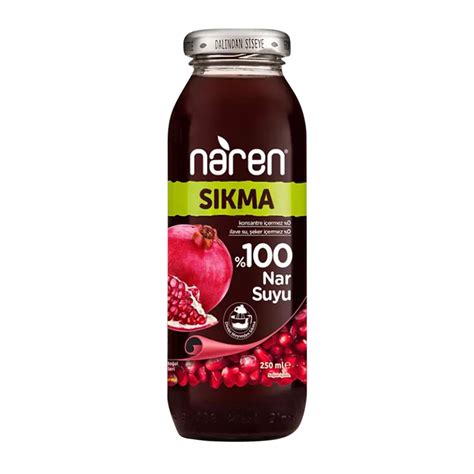 Naren 250 Ml Sıkma Nar Suyu Cam