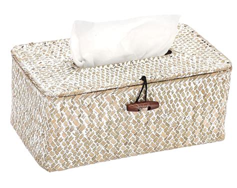 Hyke Tissue Box Cover Large Rectangle Tissue Box Seagrass Tissue Box Holder Woven Tissue Holder