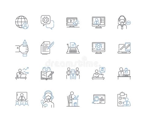 Control Line Icons Collection Dominance Power Authority Management Direction Supervision