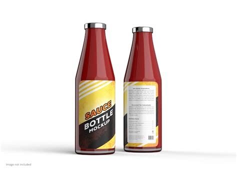 Premium Psd Red Hot Sauce Bottle Mockup