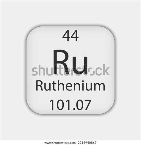 Ruthenium Symbol Chemical Element Periodic Table Stock Vector Royalty Free