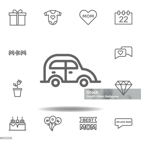 母親日車輪廓圖示一組母親節插圖圖示符號和符號可用於白色背景上的 Web徽標行動應用程式uiux向量圖形及更多8號圖片 Istock