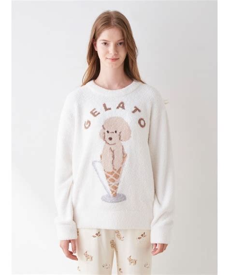 Gelato Pique（ジェラートピケ）の「【ラッピング済み】べビモコアイスドッグジャガードプルオーバー＆ロングパンツset（ルームウェア