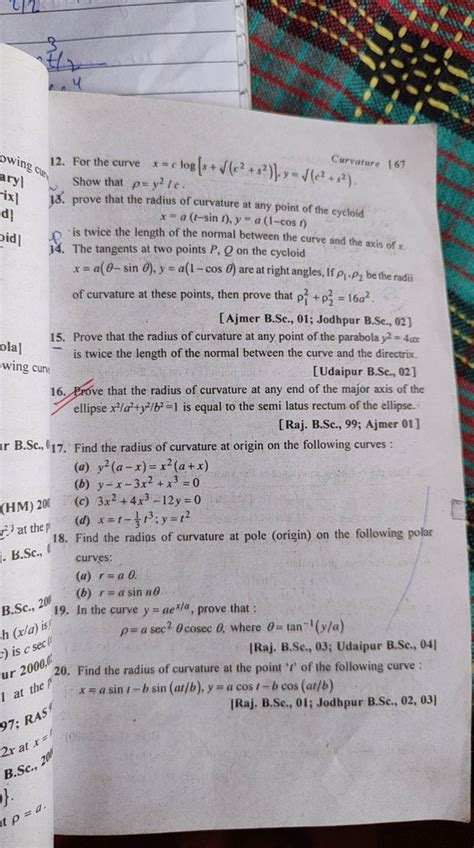 Find The Radius Of Curvature At Pole Origin On The Following Polar Curv