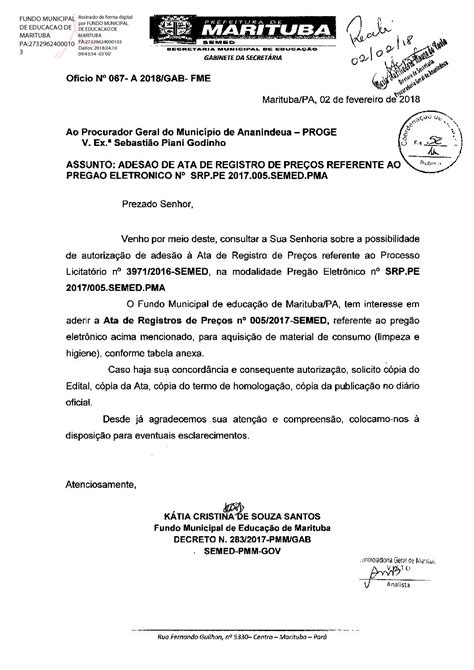 Pedido De Adesao Ao Orgao Gerenciador 100418 120043 Prefeitura