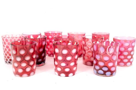 Cranberry Coin Spot Glass Tumblers 296830 Black Rock Galleries