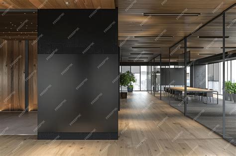 Blank Black Partition With Place For Advertising Poster Or Logo In