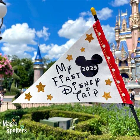 My First Disney Trip Flag Spotter For Stroller Wheelchair Scooter