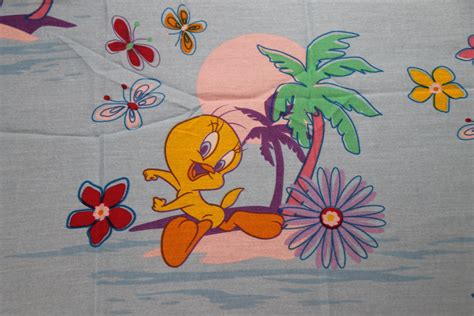 Vintage Warner Bros Tweety Bird Looney Tunes Flat Twin Bed Etsy