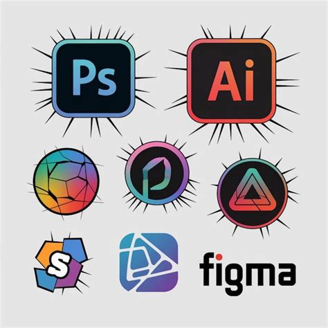 Logos De Todos Los Programas De Diseño Gráfico Imagen Premium