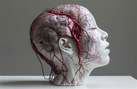 Premium Photo Artistic Representation Of Human Head With Vascular System