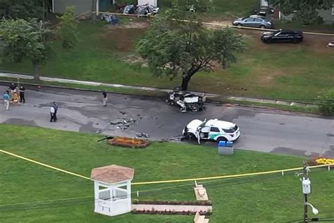 Nj Police Car Collides With Nj Transit Train