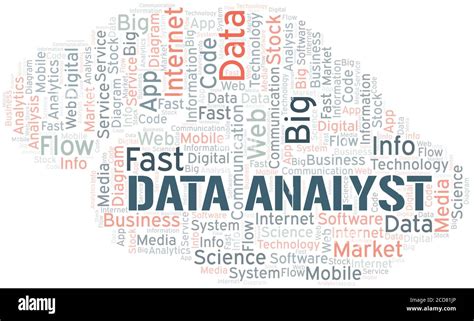 Data Analyst Vector Word Cloud Made With The Text Only Stock Vector