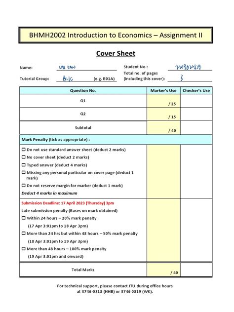 Bhmh 2002 A2 Ans Sheets Including Cover 2223 S2 1 Pdf Private