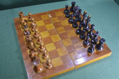 Купить Шахматы старинные деревянные Полный комплект СССР 1940 е 1950 е годы в интернет