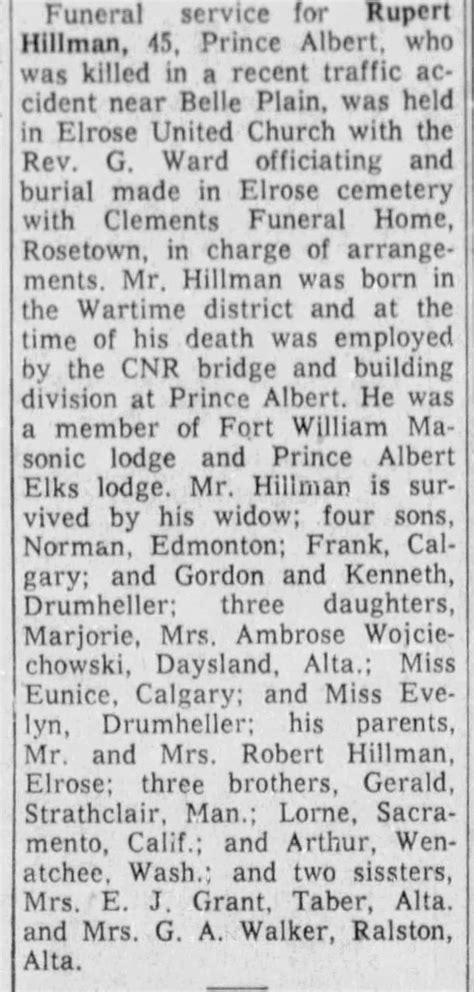 Obituary For Rupert Hillman Aged 45